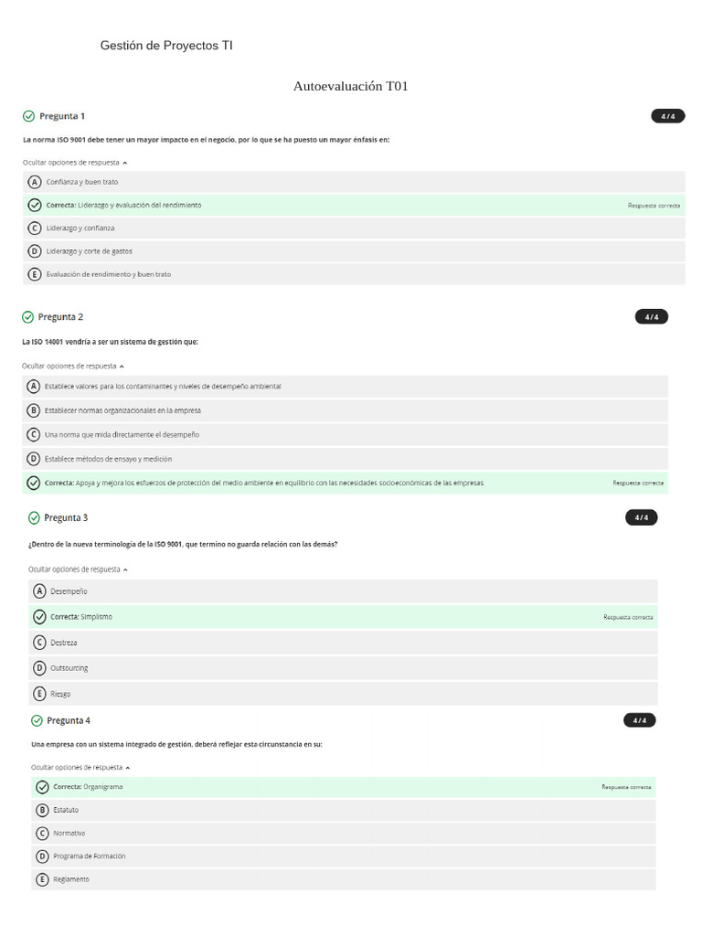 Autoevaluación T01 - GESTIONDEPROYECTOS | PDF