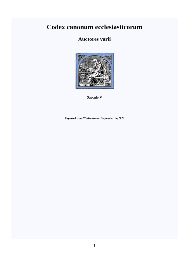 Codex Canonum Ecclesiasticorum | PDF