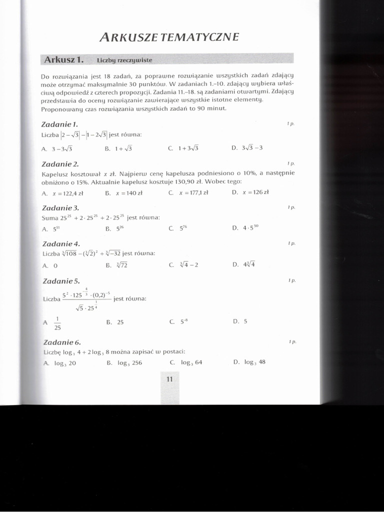 Arkusze Matematyka | PDF