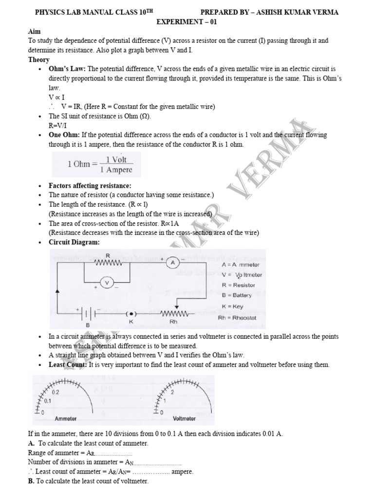 Physics Lab Manual Class 10TH | PDF | Mirror | Refraction