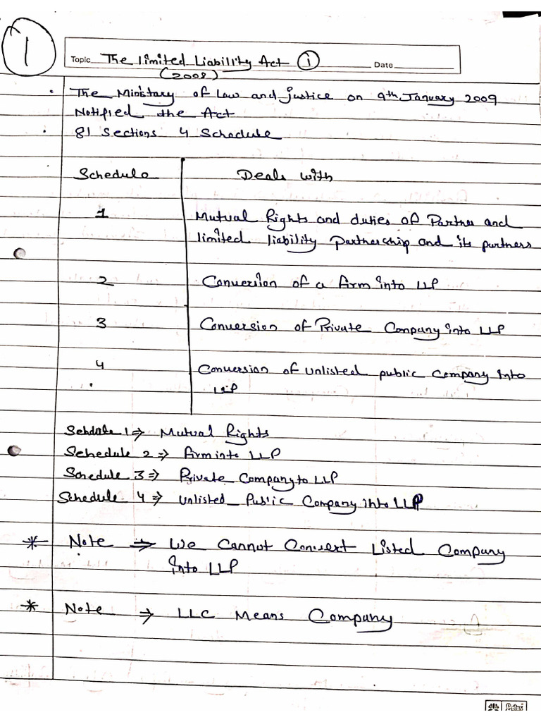 LLP notes | PDF