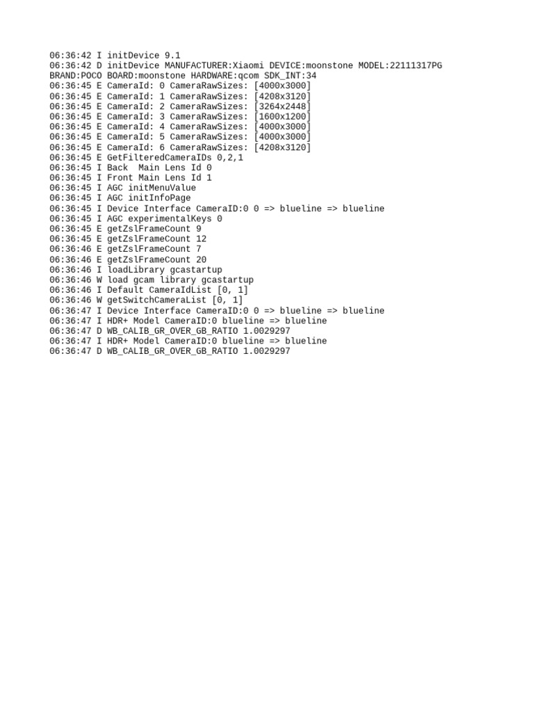 Camera Debug Log Analysis | PDF