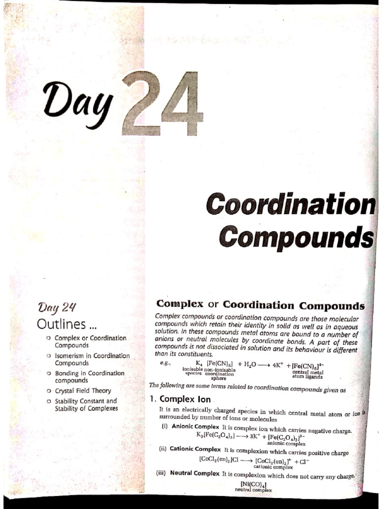 Chapter 24 - Coordination Compounds | PDF