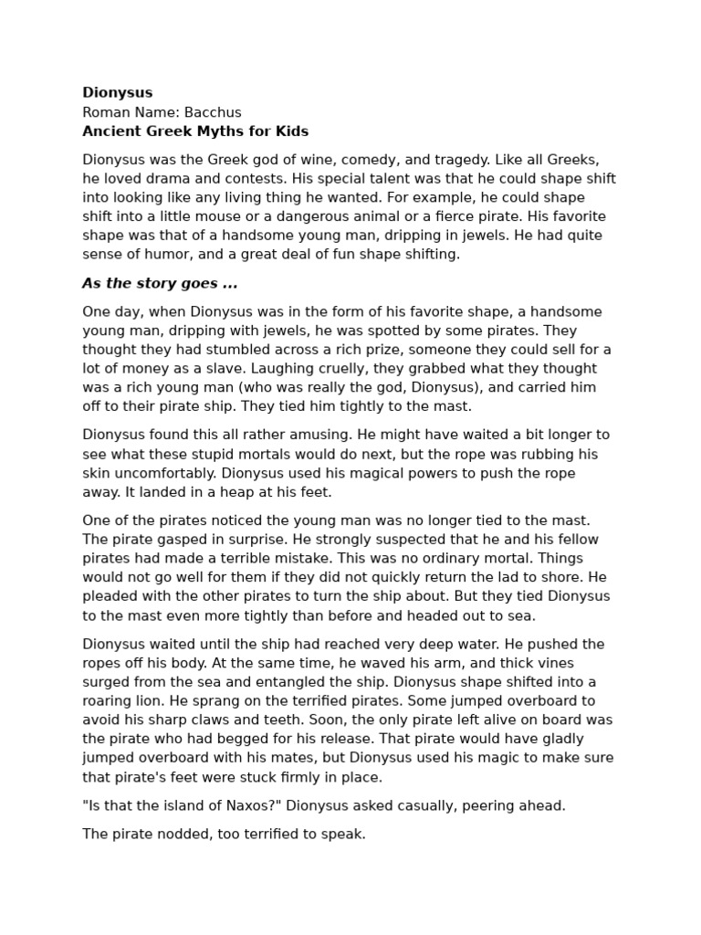 Dionysus | PDF | Dionysus