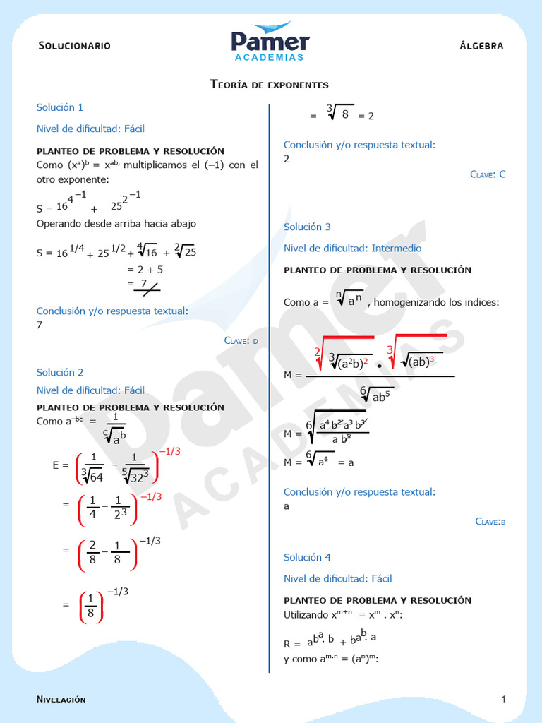 Sol Tarea Algebra n1 | PDF