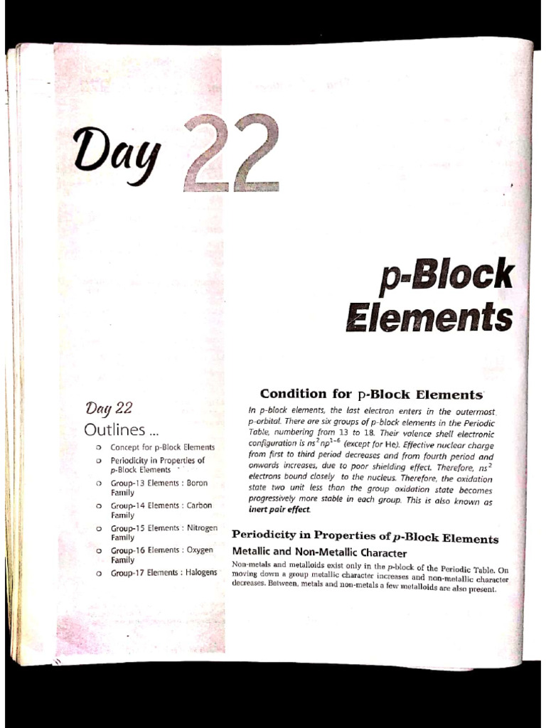 Chapter 22 - P Block Elements | PDF