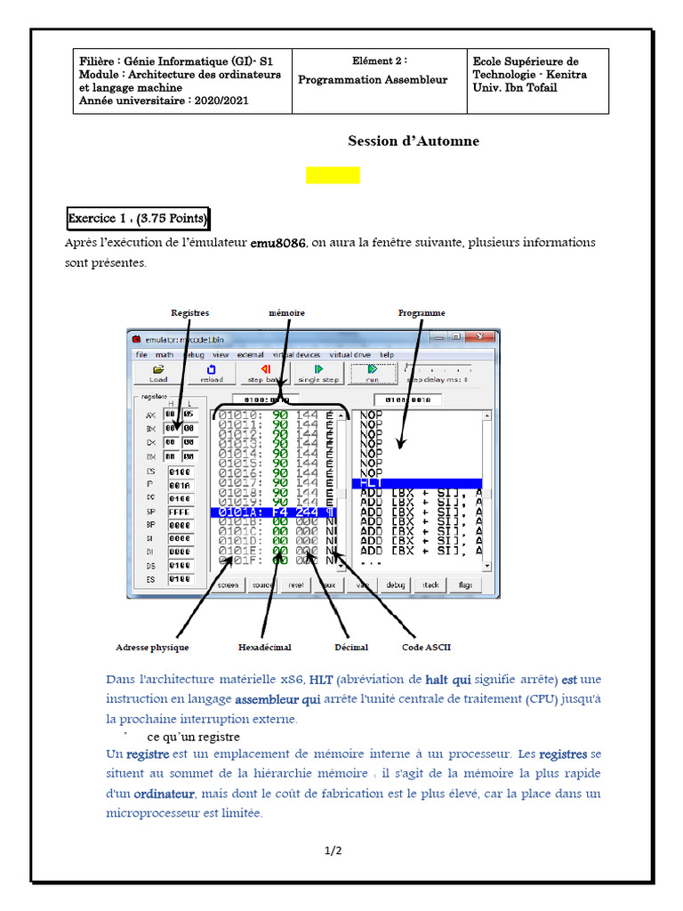 Contrôle Continu Architecture Ordinateurs | PDF | Programmation ...