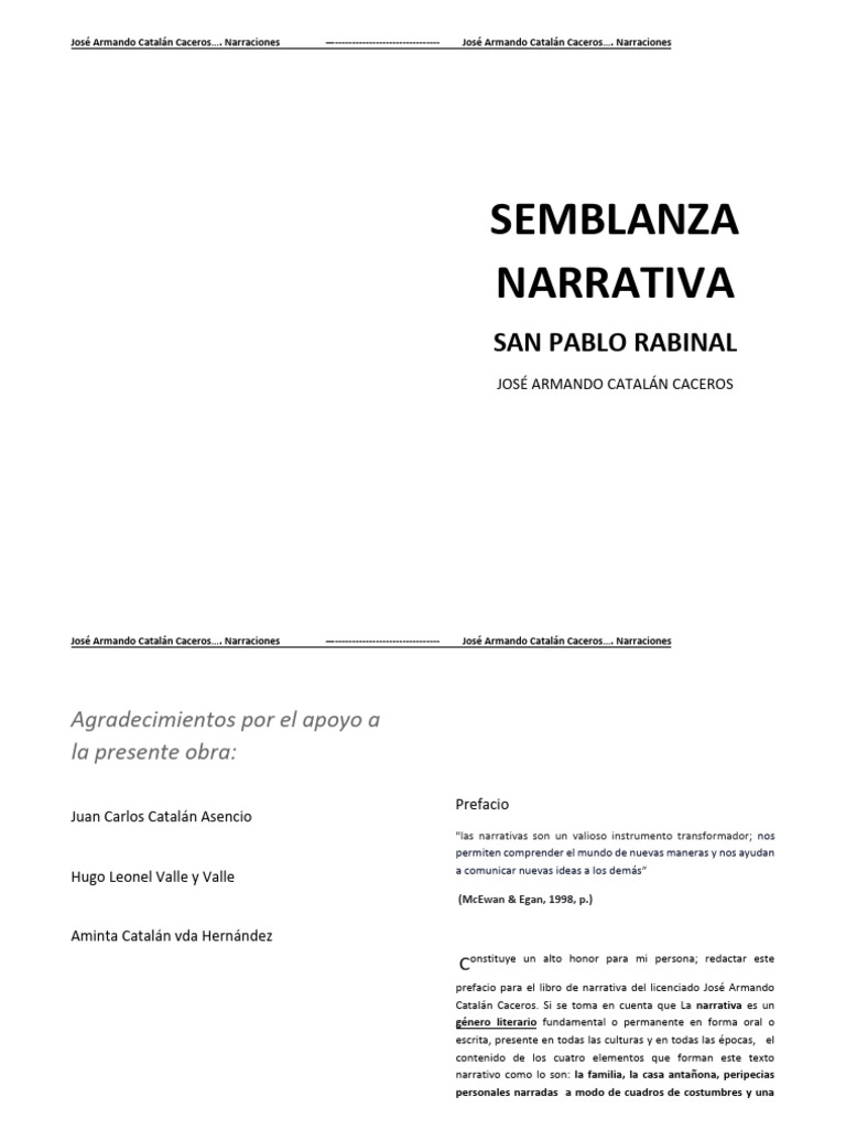 Semblanza Narrativa | PDF | Narración