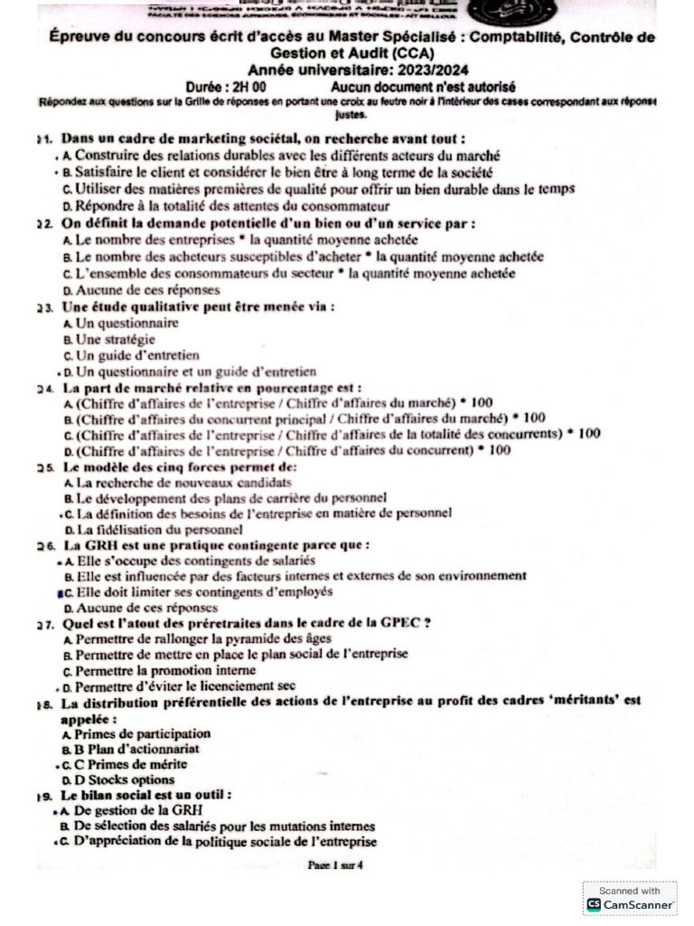 QCM 1 Comta Financiere | PDF