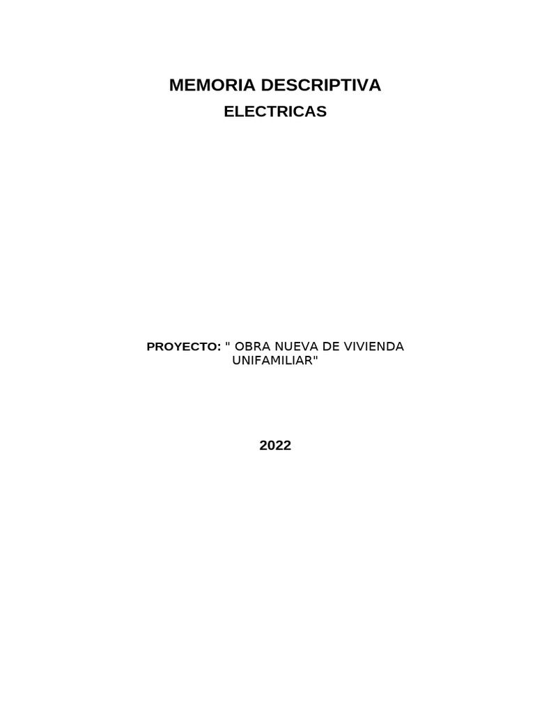05 - Memoria Descriptiva Electricas | PDF | Electricidad | Ingenieria Eléctrica