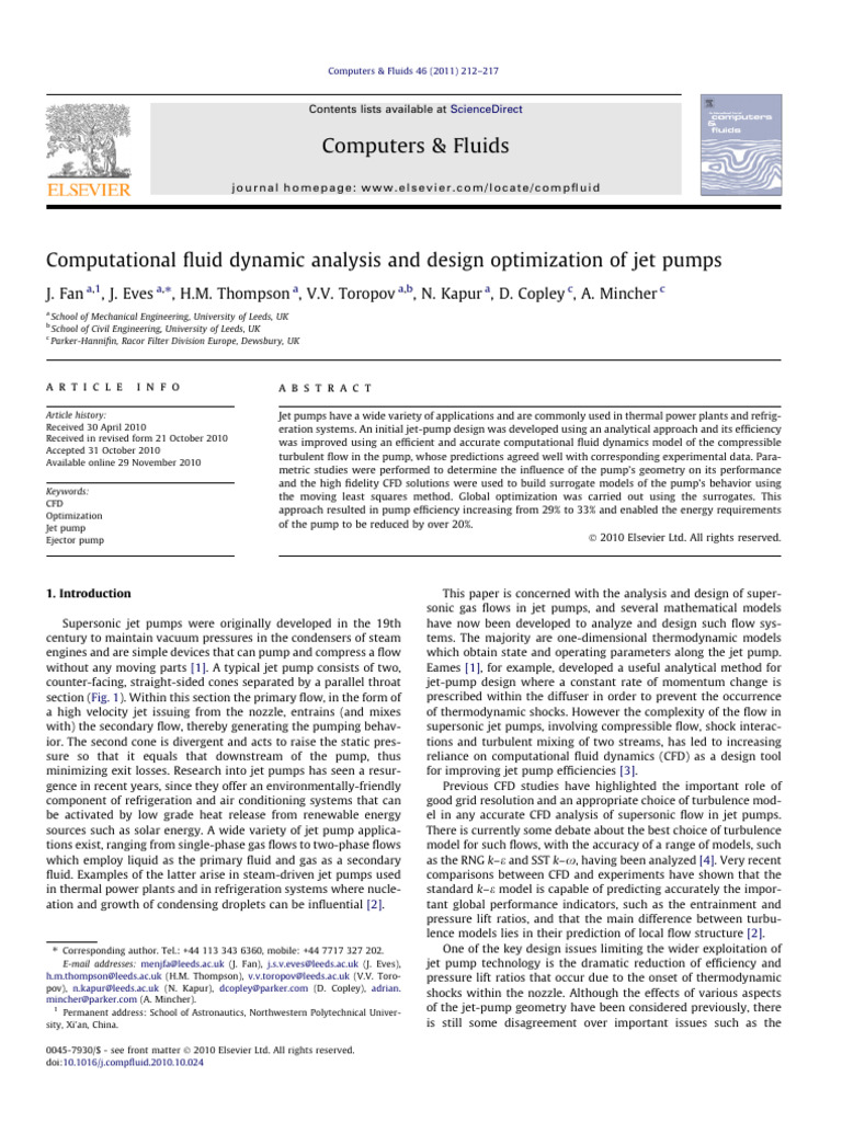 Computational Fluid Dynamic Analysis And Pdf Fluid Dynamics Computational Fluid Dynamics