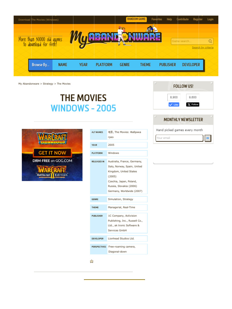 The Movies (Windows) - My Abandonware | PDF | Microsoft Windows | System Software
