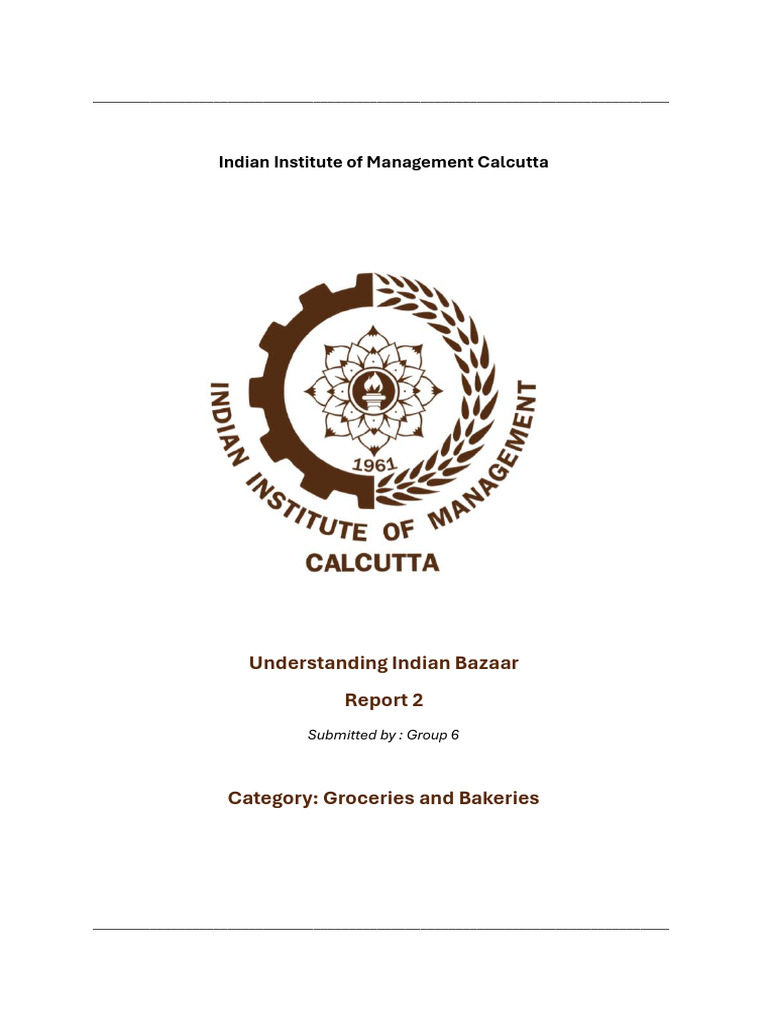 Group 6 - Report 2 Understanding Indian Bazaar | PDF | Retail | Grocery ...