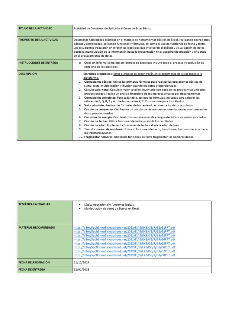 ACA Excel Básico | PDF | Microsoft Excel | Informática