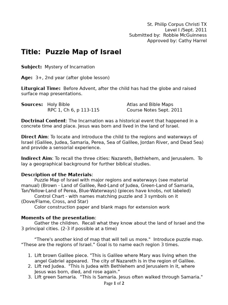 Level 1 CGS Puzzle Map | PDF | Jesus | Judea