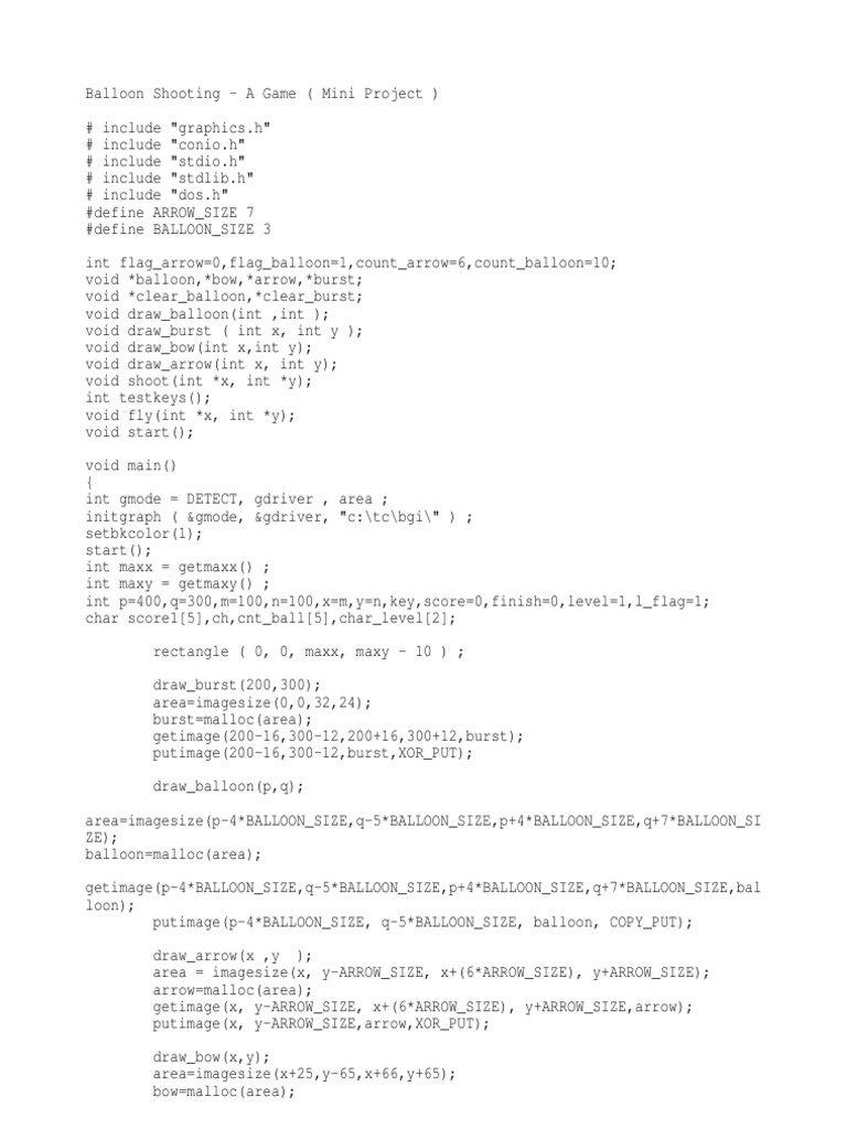 Balloon Shooting Game Code | PDF | Balloon | Manufactured Goods