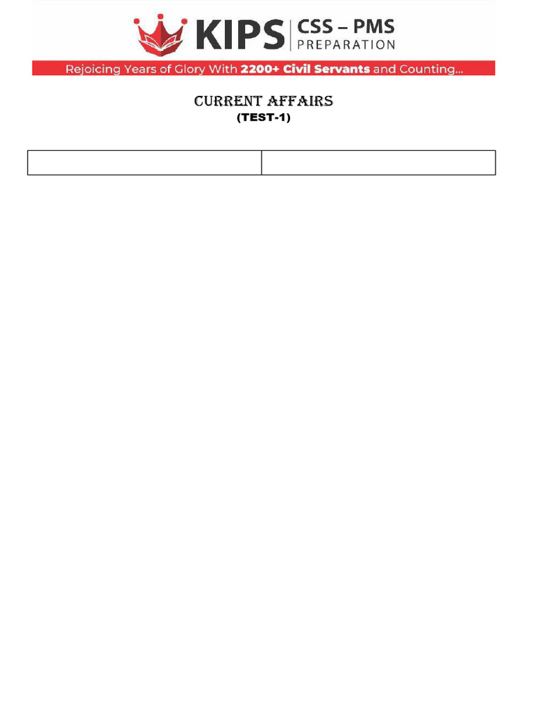Current Affairs 1 | PDF