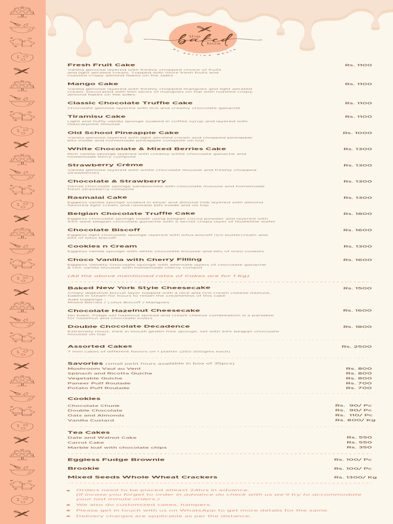 The Baked Box_Menu | PDF | Cakes | Chocolate