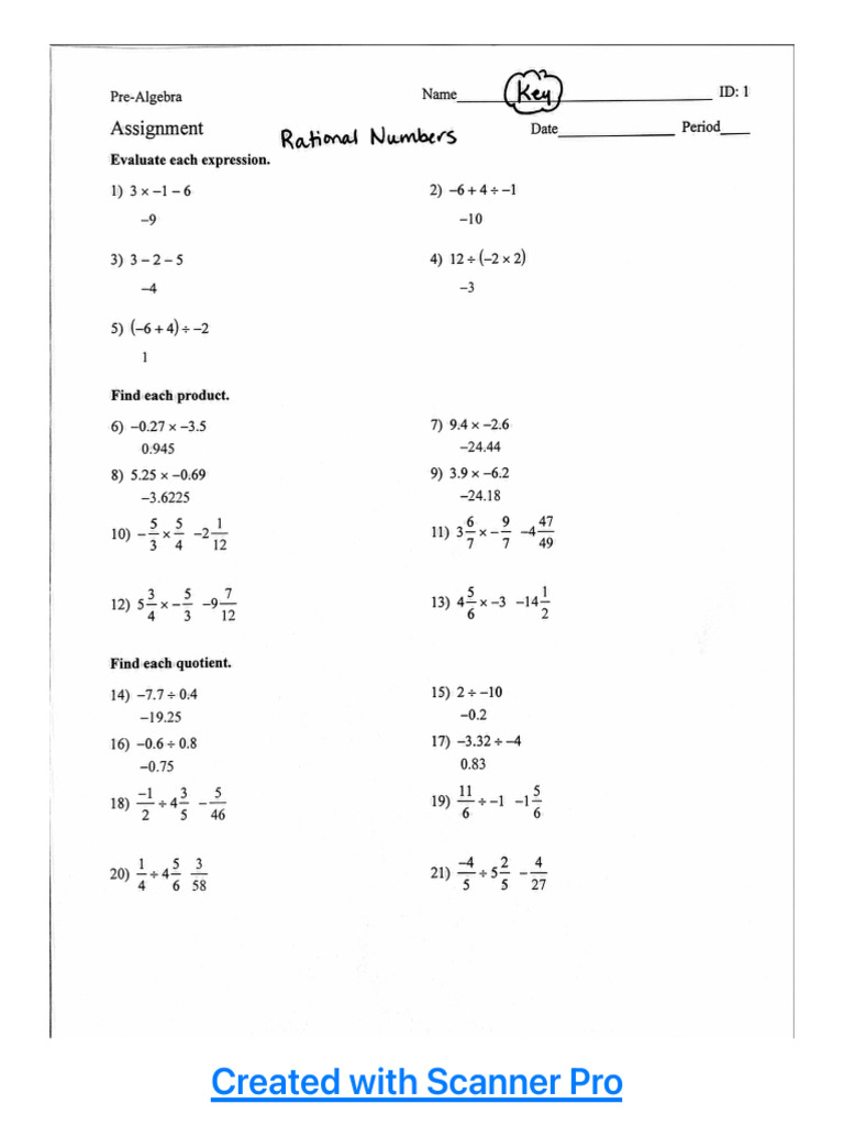 Key Rational Numbers | PDF