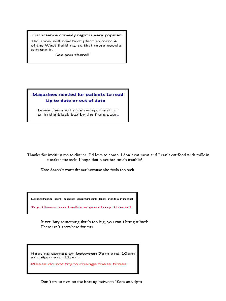 Short Message Reading Comprehension | PDF