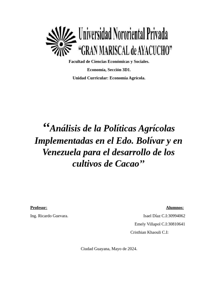 Agricola (Edc) | PDF | Agricultura | Venezuela