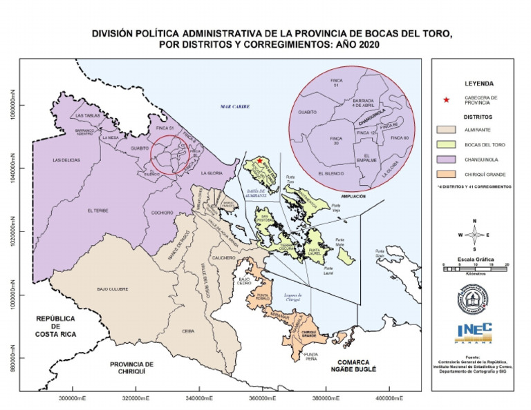 51división Política de Bocas Del Toro Por Distritos y Corregimientos ...