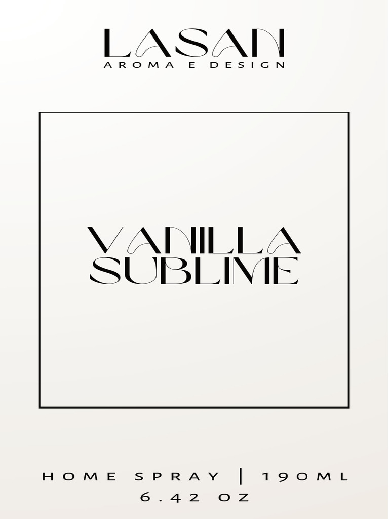 Rótulo Vanilla Sublime - Home Spray - LASAN | PDF