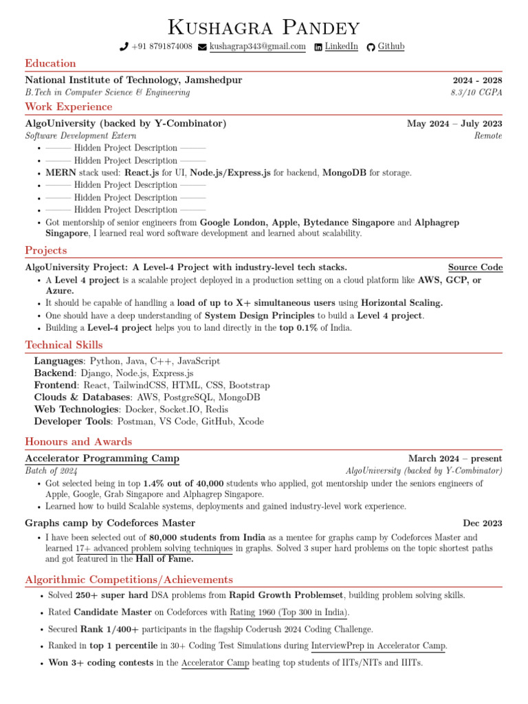 Student Resume Template 5 | PDF | Computer Programming | Information ...