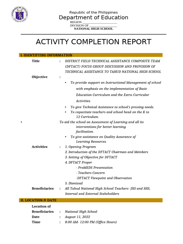 Technical Assistance Implementation With ACR | PDF | Learning ...