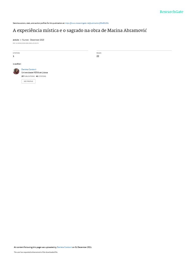 A_experiencia_mistica_e_o_sagrado_na_obra_de_Marin | PDF | Experiência ...