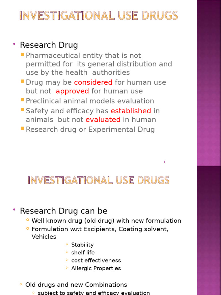 Investigational Use of Drugs FCCU | PDF | Pharmacy | Clinical Trial