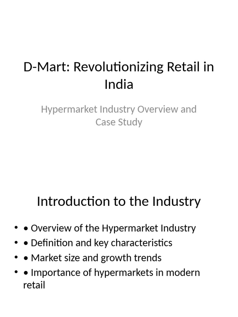 D-Mart Presentation | PDF