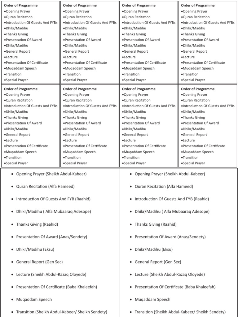order of program pdf | PDF | Persian Philosophy | Islamic Belief And ...