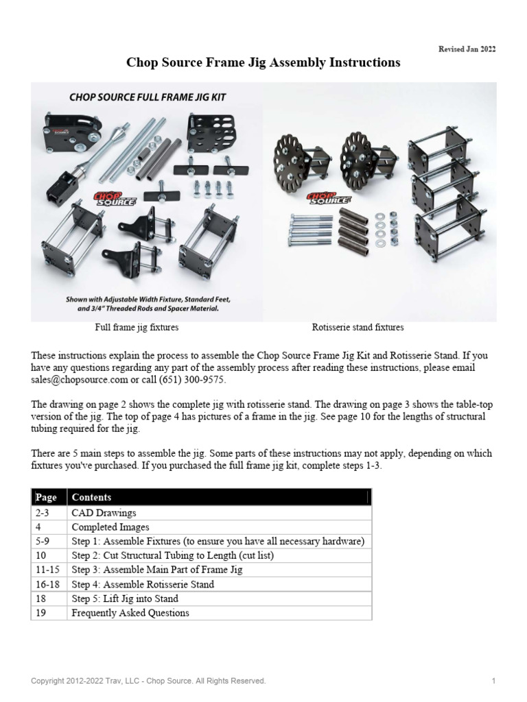 Chop Source Frame Jig Assembly Instructions | PDF | Nut (Hardware) | Screw