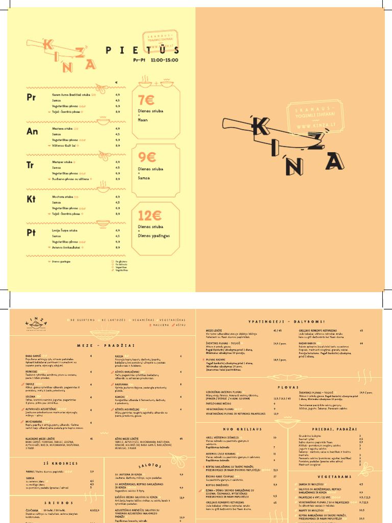 Kinza Menu LT 2024 Print | PDF