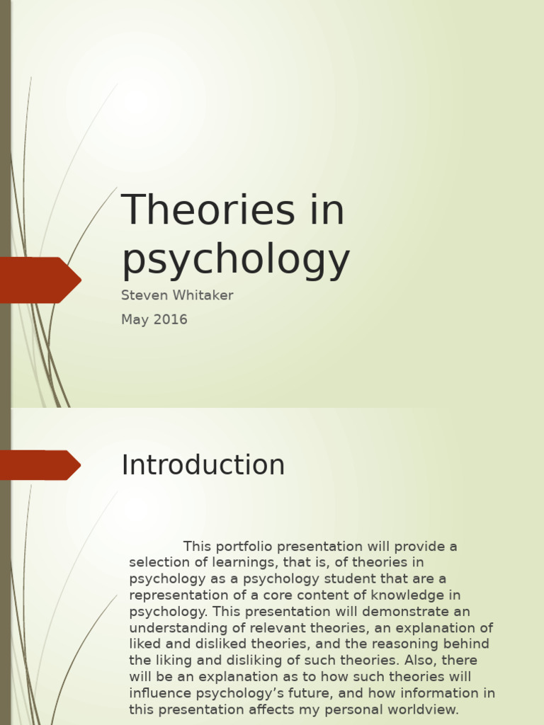 Theories in psychology | PDF | Behavioural Sciences | Psychology