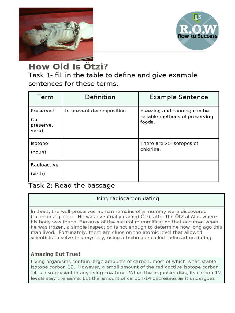 Understanding Ötzi and Radiocarbon Dating | PDF | Radiocarbon Dating ...
