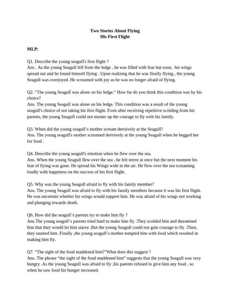 Two Stories About Flying (Part I, II) | PDF