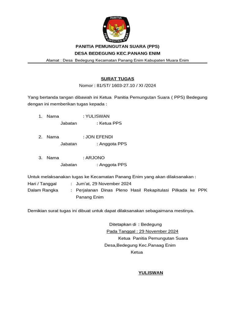 ST Dan SPPD 27 Nov 2024 | PDF