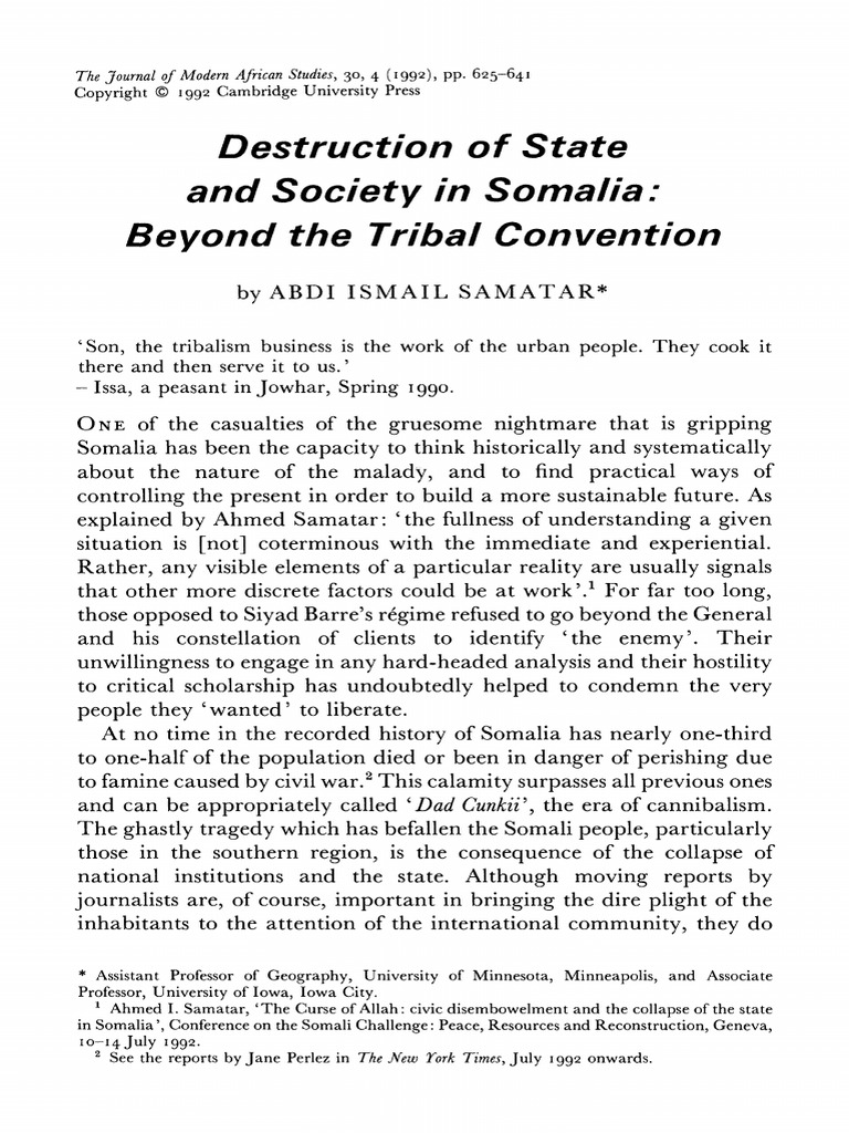 Abdi Ismail Samtar | PDF | Somalia | Pastoralism