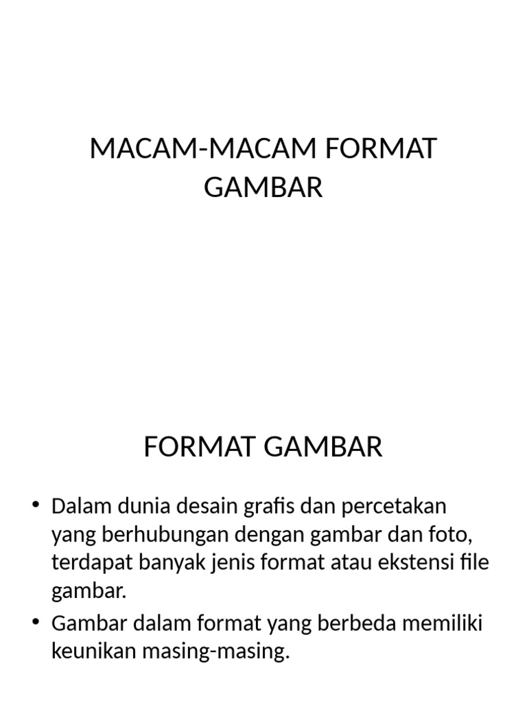 MACAM-MACAM FORMAT GAMBAR | PDF