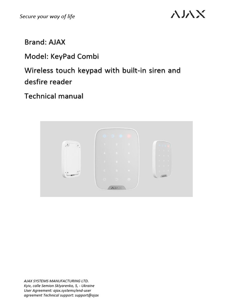 TechnicalManual - AJAX - KeyPad Combi | PDF | Electromagnetic ...
