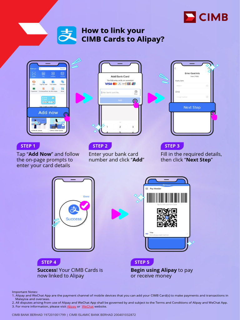 Cimb Card Alipay and Wechat Steps Guide | PDF | We Chat | Islamic ...