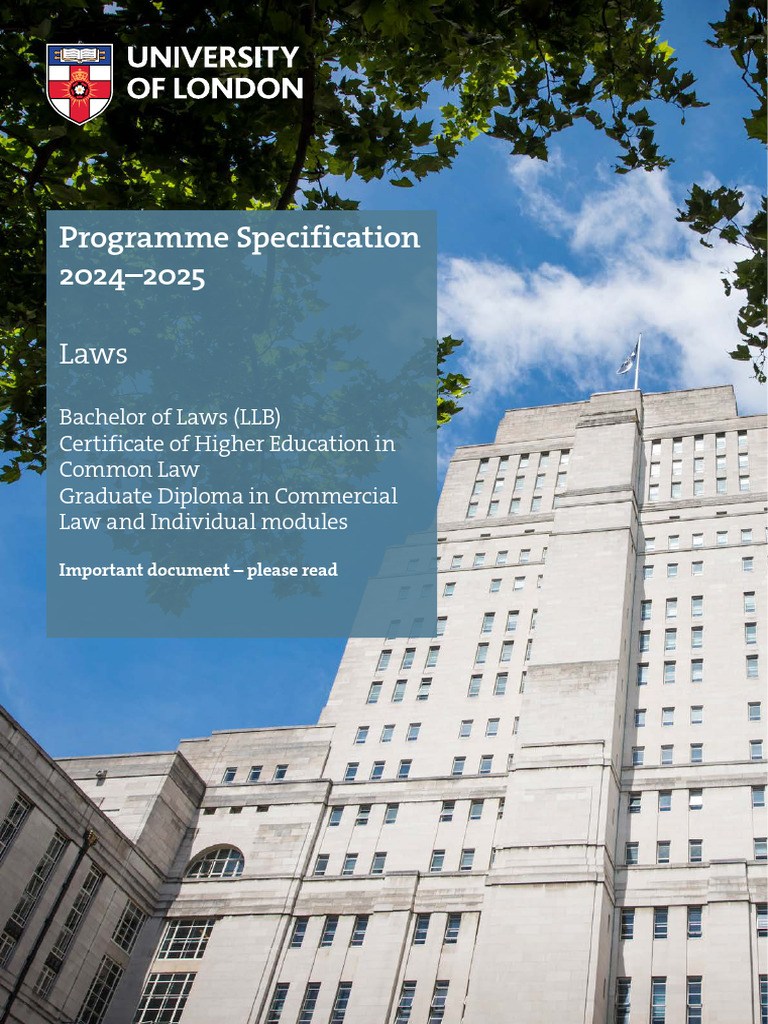 Progspec LLB 2024 2025 | PDF | Academic Degree | Bachelor's Degree