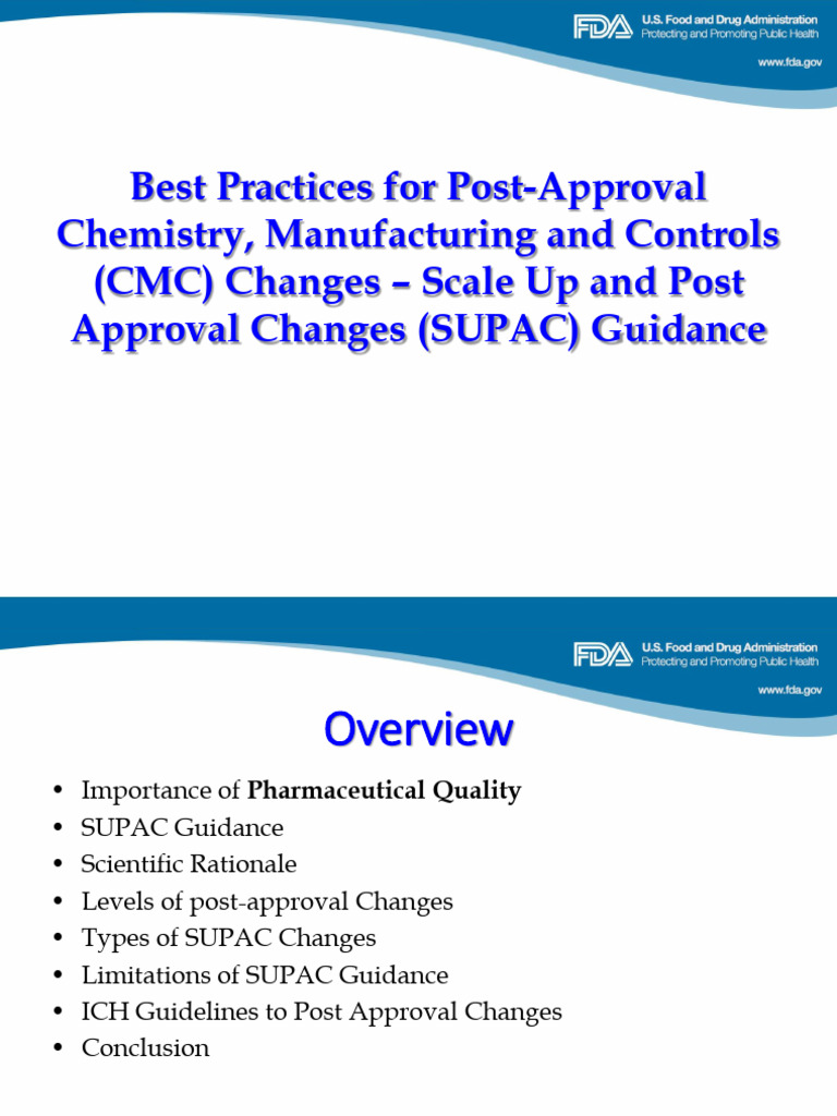 SUPAC Guidance for CMC Changes | PDF | Aspirin | Food And Drug ...