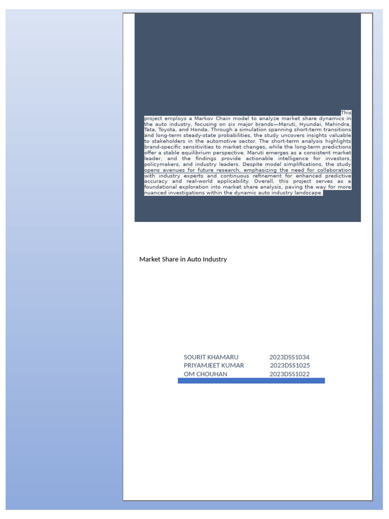 Matrix_Project | PDF | Markov Chain | Steady State