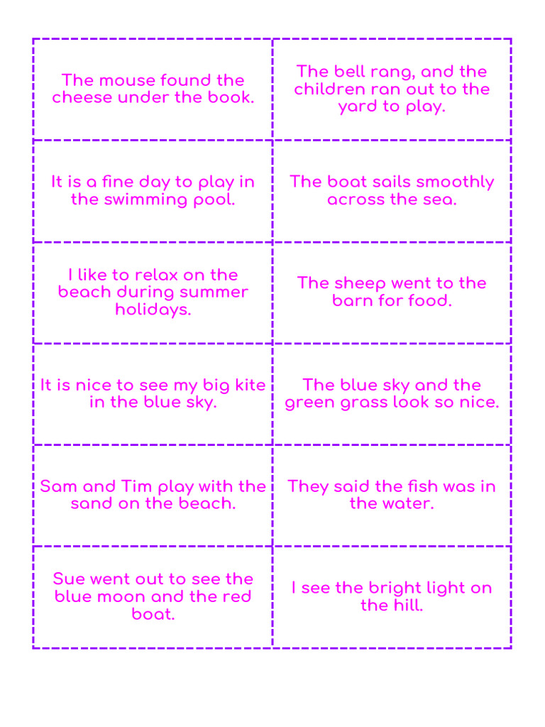 Reading Sentences | PDF