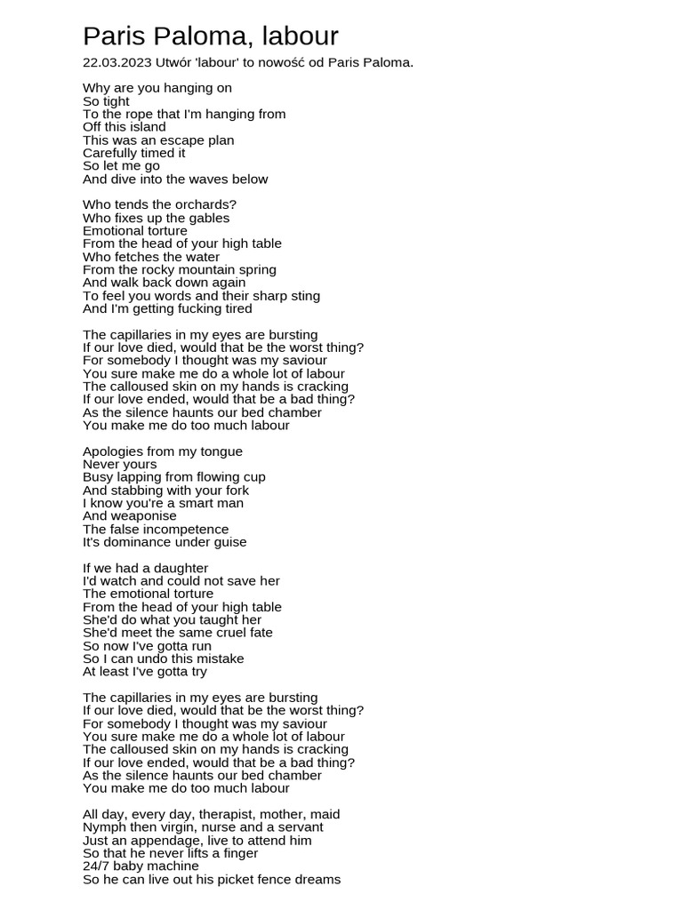 Paris Paloma Labour | PDF