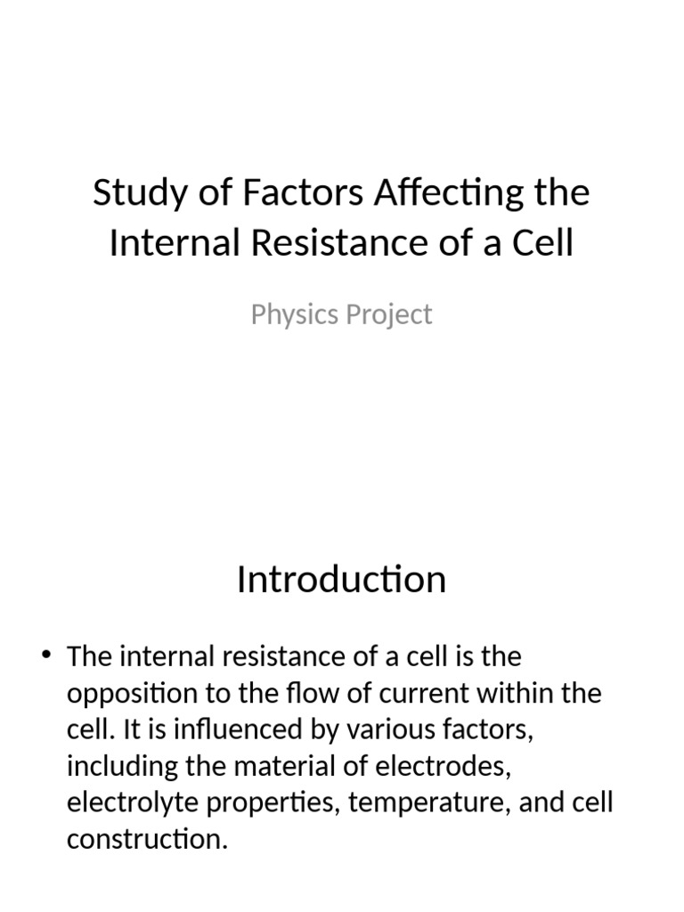 Internal Resistance Factors | PDF