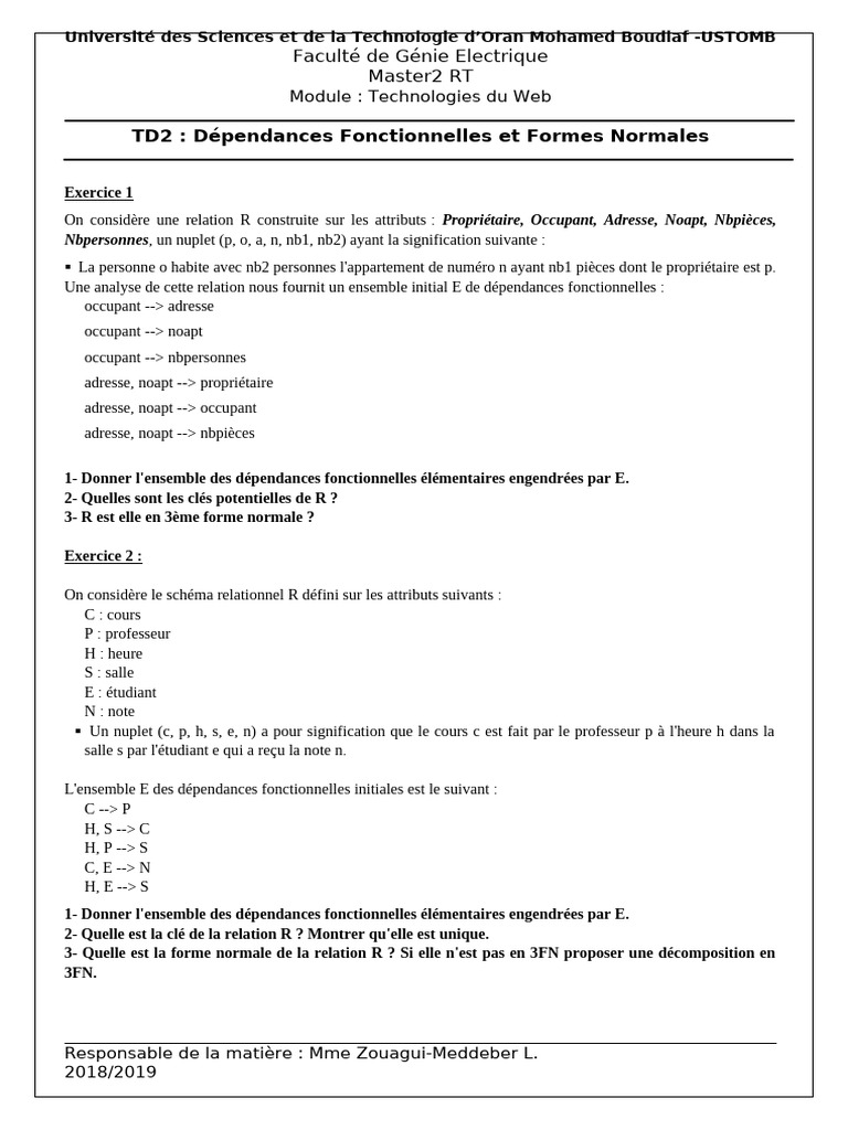 Dépendances fonctionnelles et 3FN | PDF | Aviation